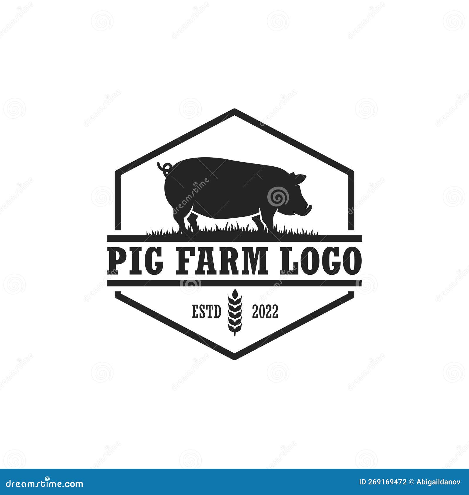 Pig farm logo design stock vector. Illustration of logo - 269169472