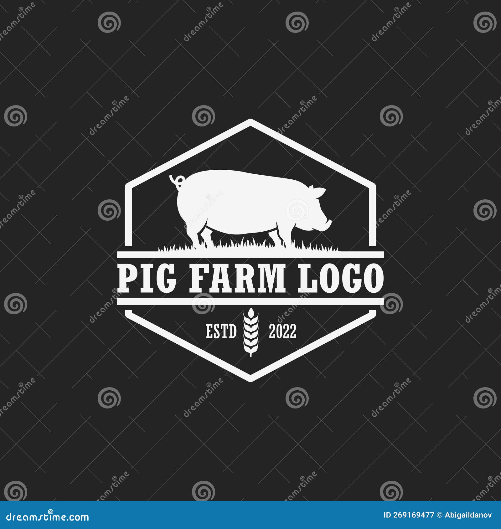 Pig farm logo design stock vector. Illustration of isolated - 269169477