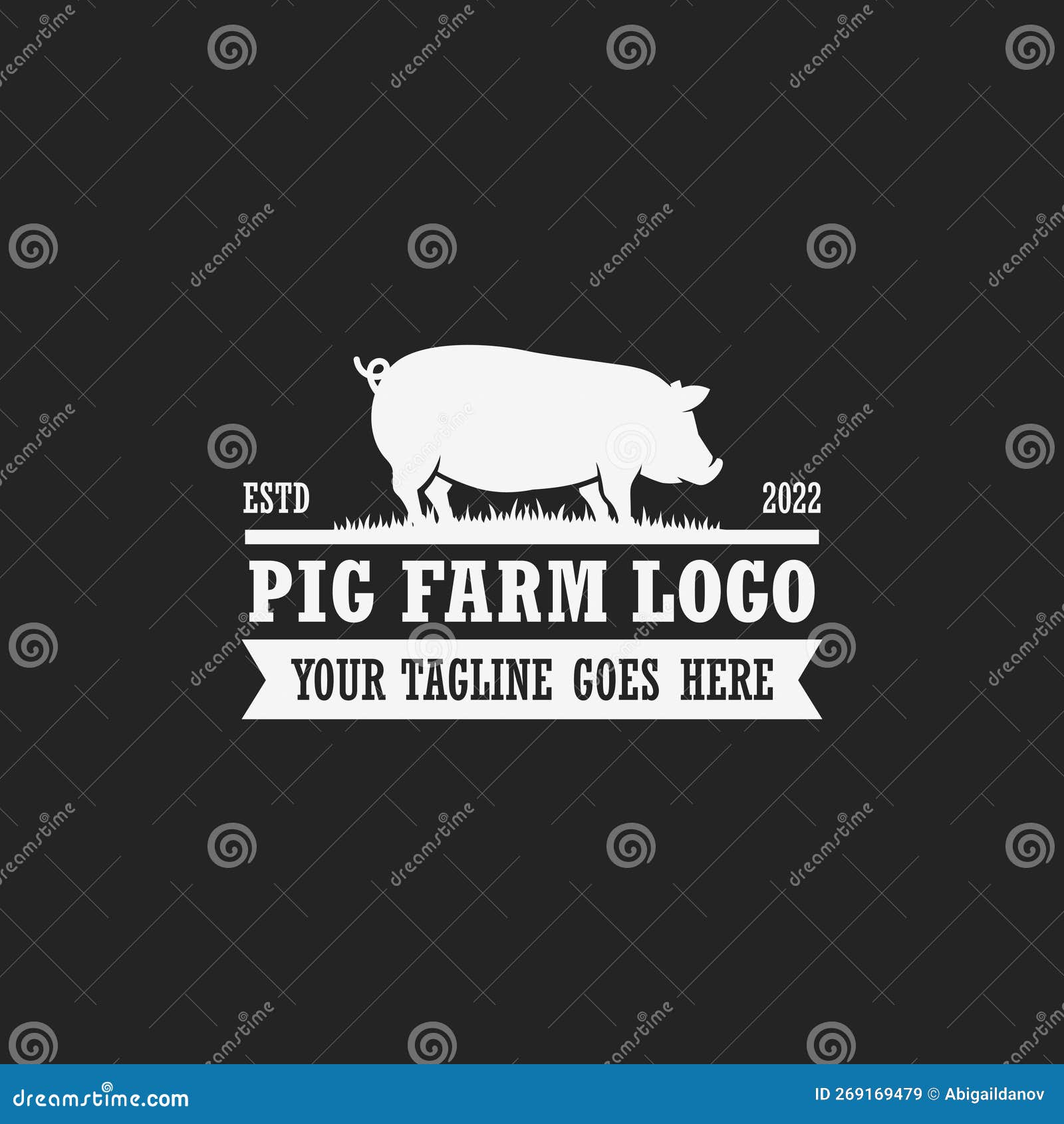 Pig farm logo design stock vector. Illustration of element - 269169479