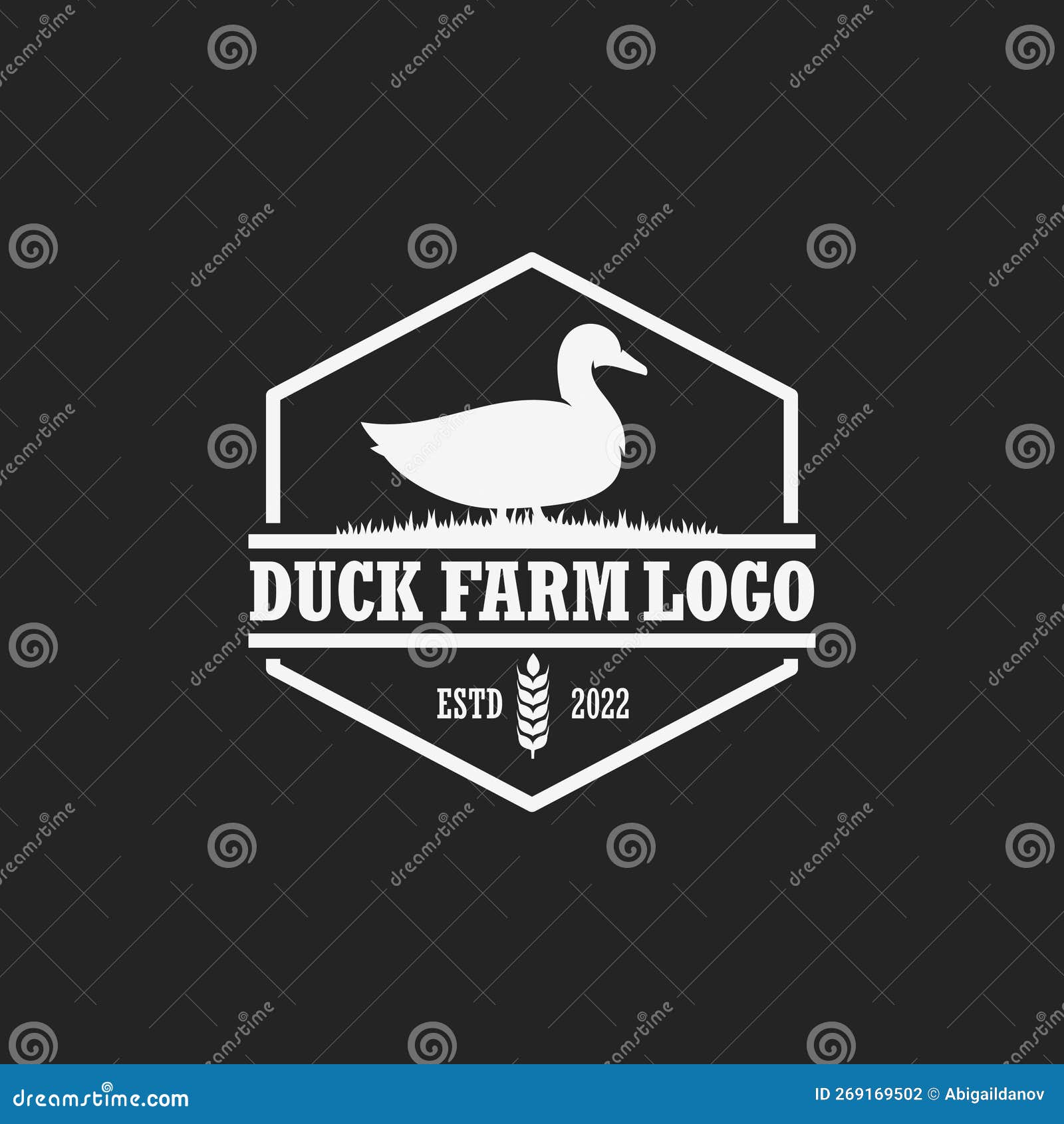 Duck farm logo design stock vector. Illustration of feather - 269169502