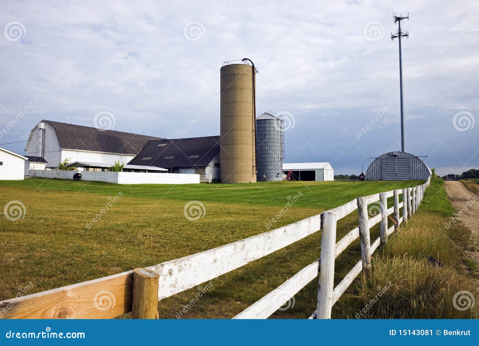 Farm with a cell tower stock image. Image of tall, farm - 15143081
