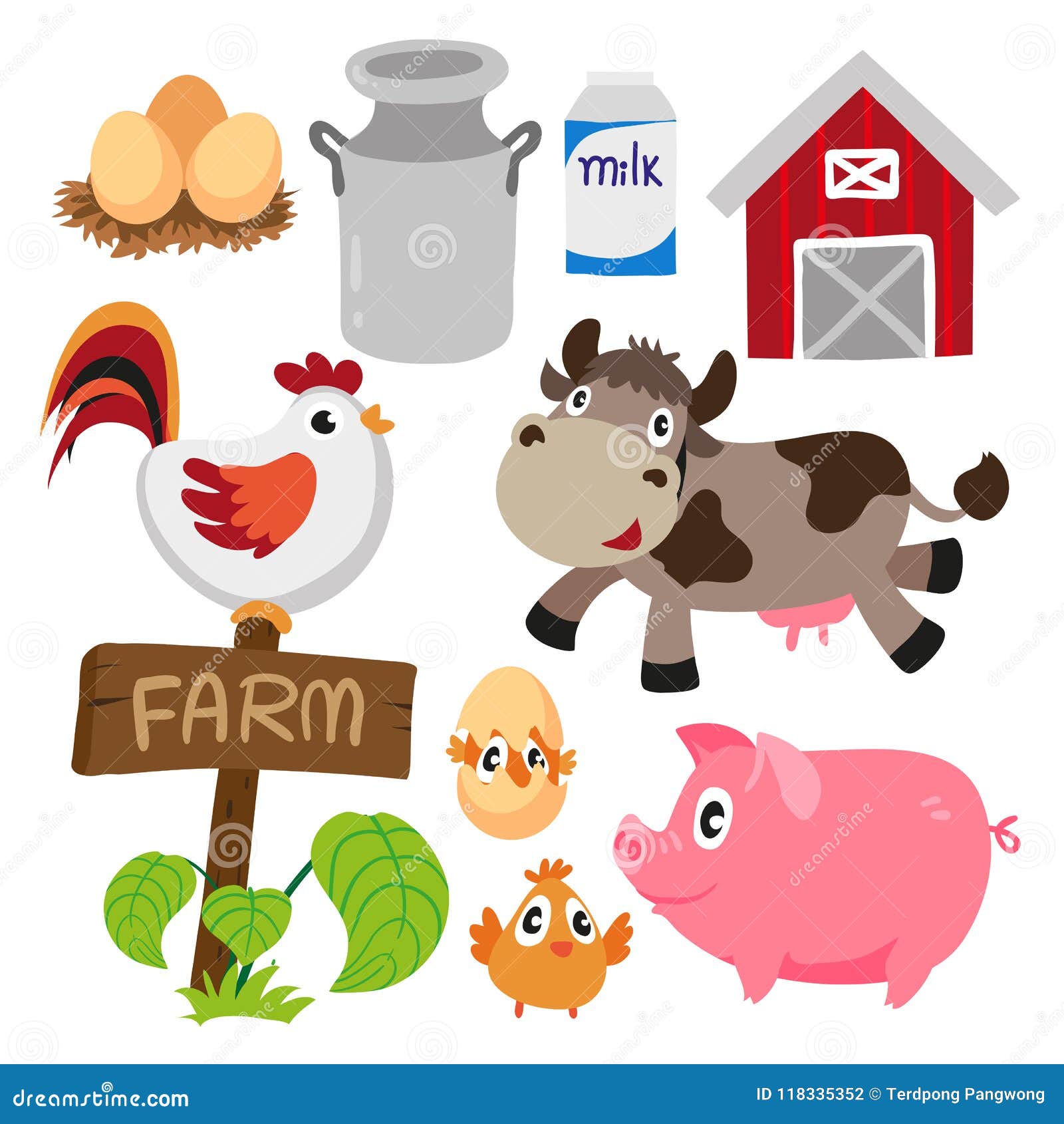 Farm character design stock vector. Illustration of chicken - 118335352