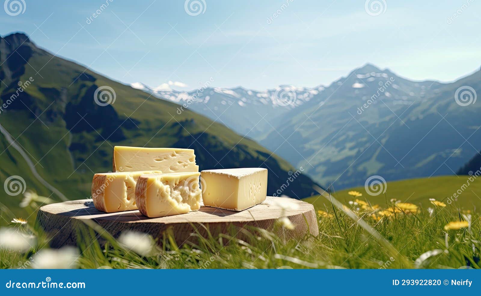 Farm Cheese, Alpine Background Stock Photo - Image of organic, grass ...