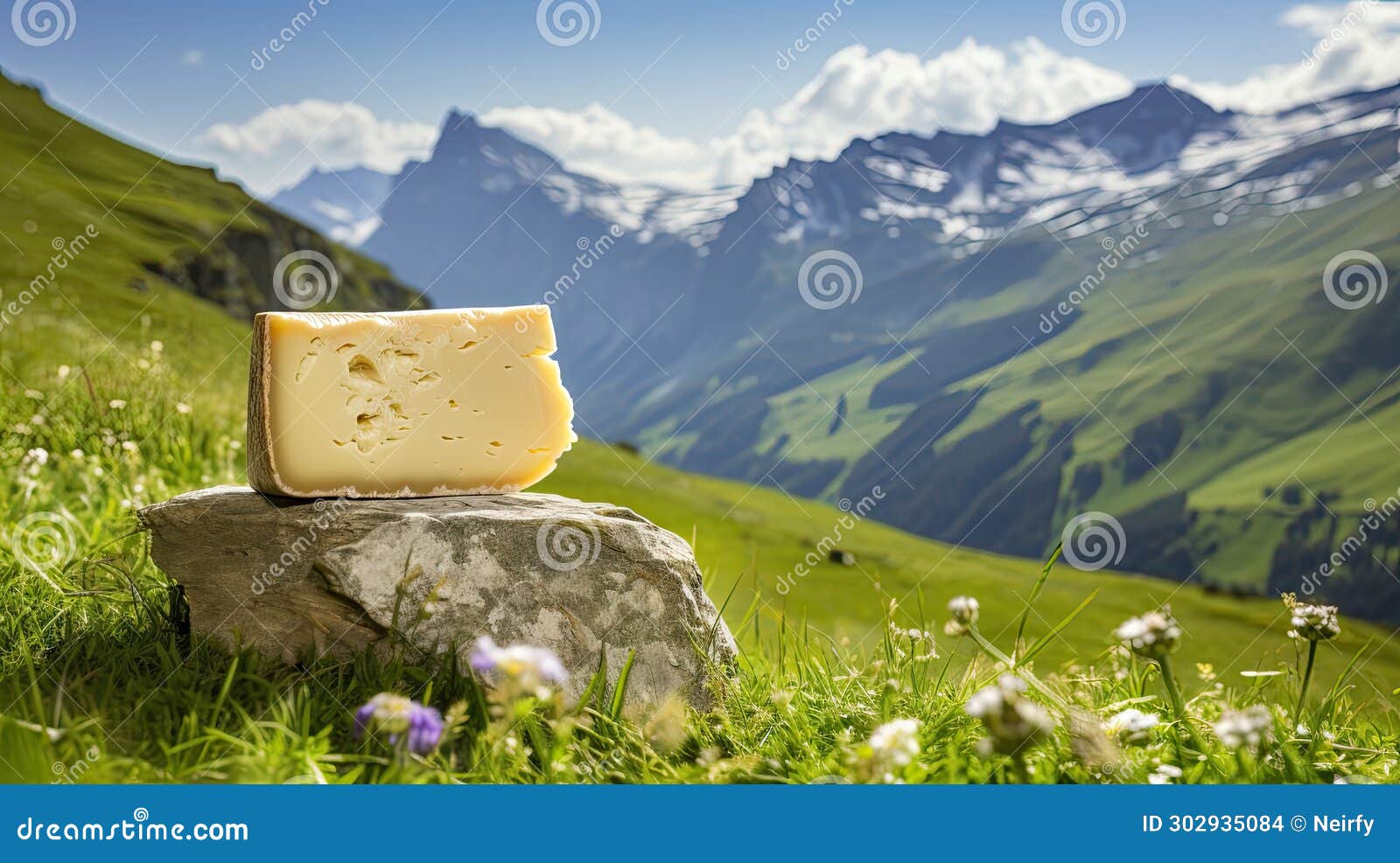 Farm Cheese, Alpine Background Stock Photo - Image of meal, grass ...