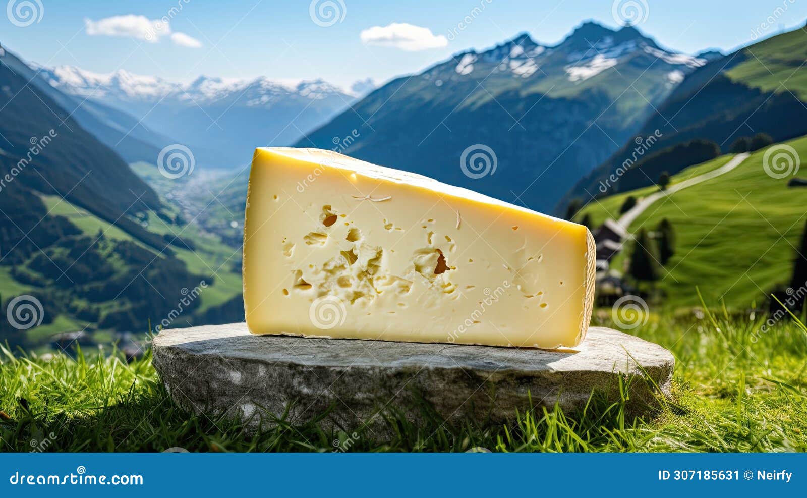 Farm Cheese, Alpine Background Stock Image - Image of yellow, meadow ...
