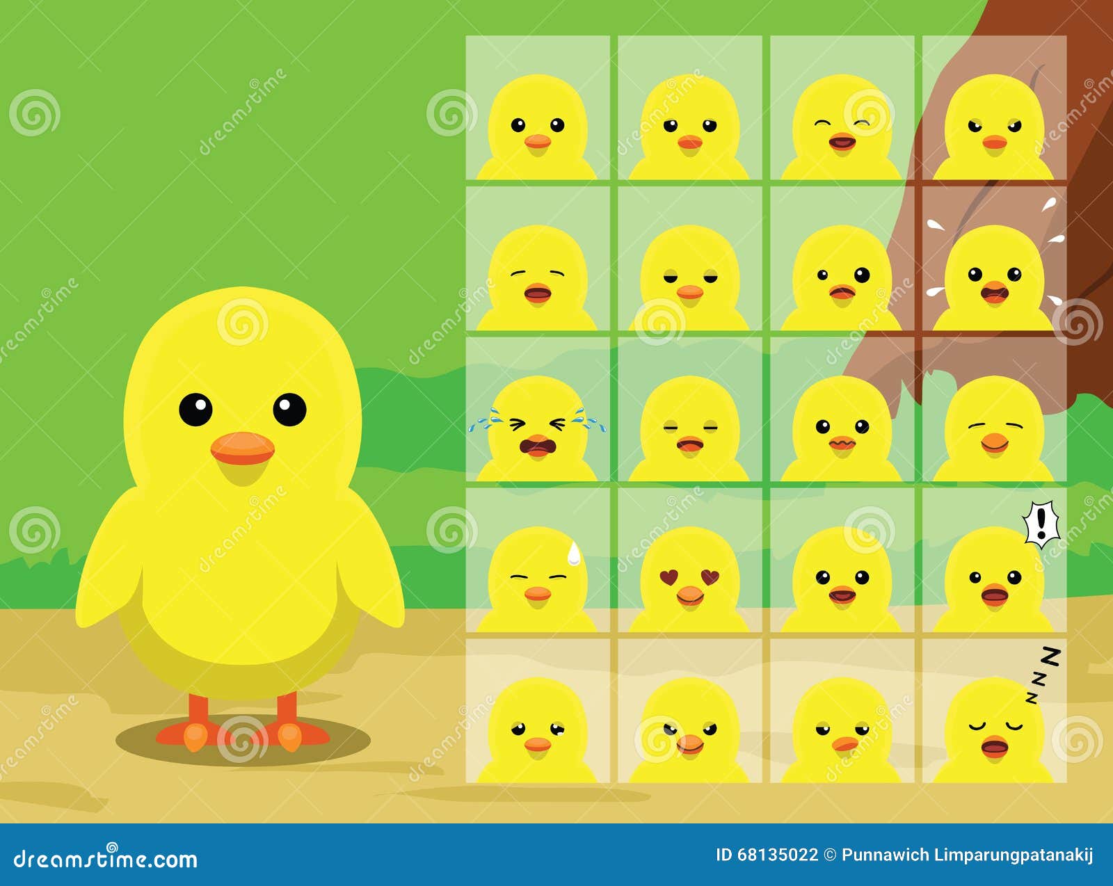 Farm Chick Cartoon Emotion Faces Vector Illustration Stock Vector ...