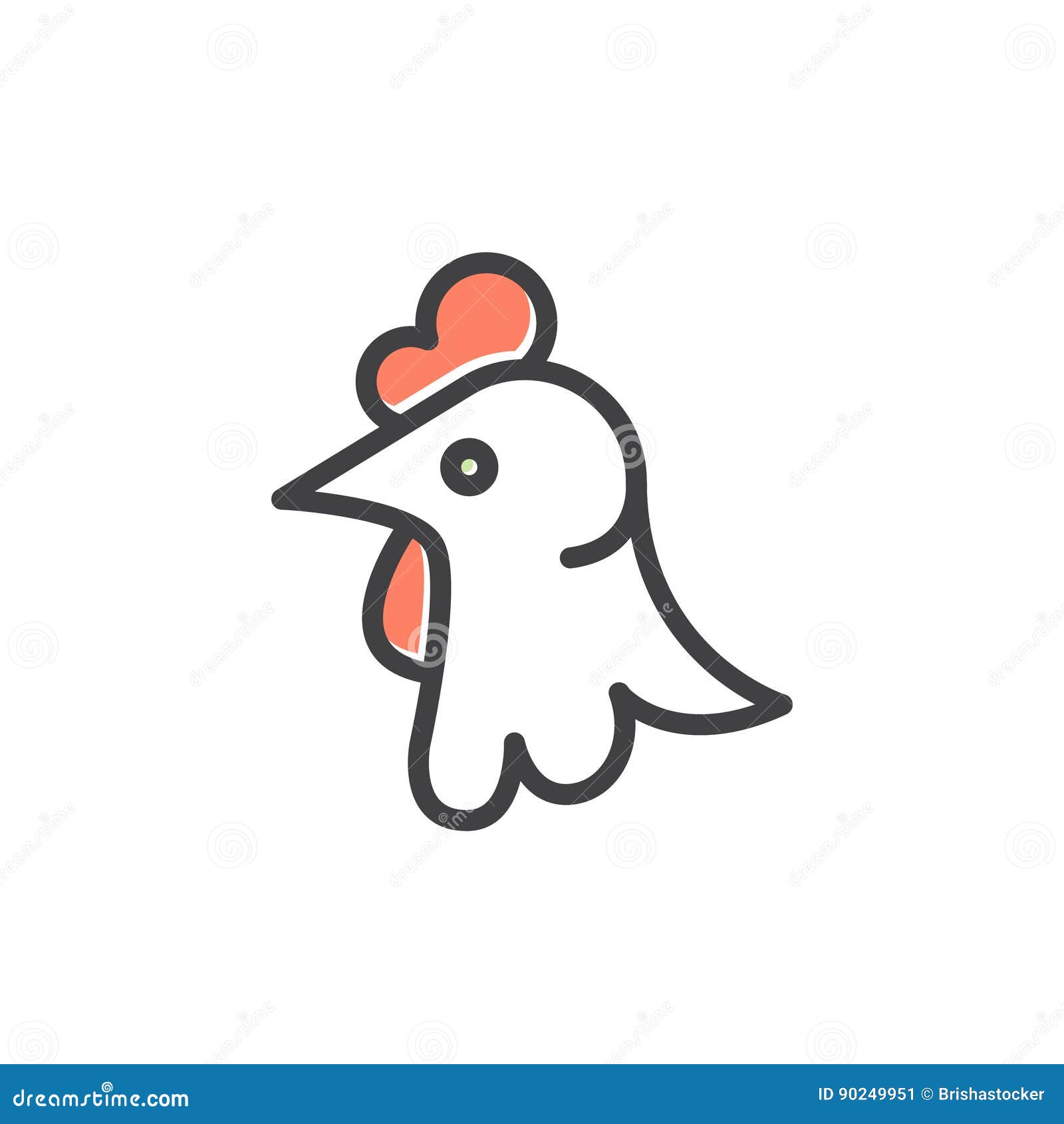 Farm Chicken Han stock vector. Illustration of fighting - 90249951