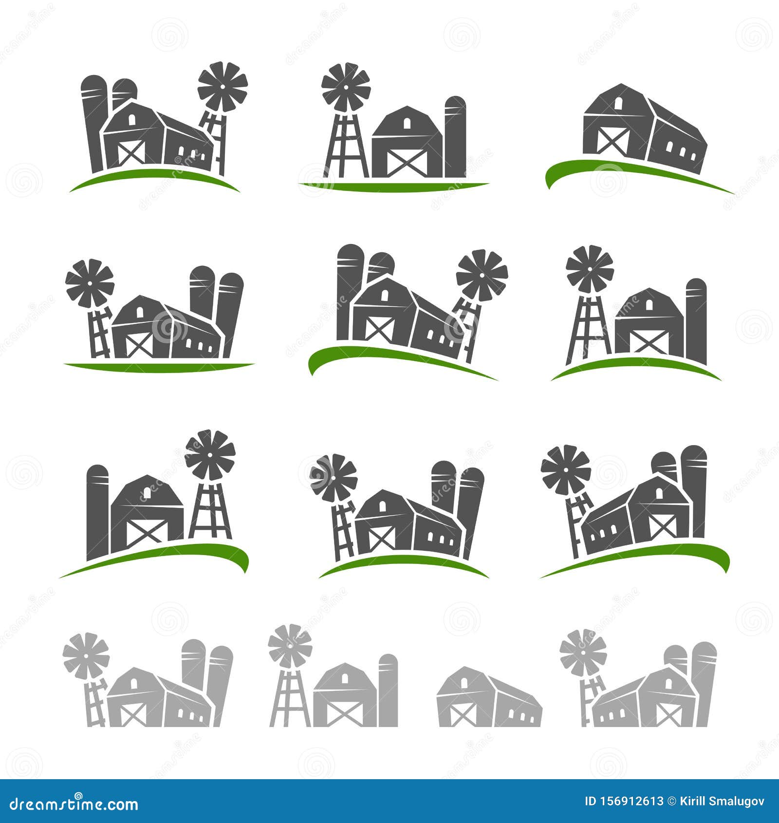 Farm Collection Icon Set. Vector Stock Vector - Illustration of farmer ...