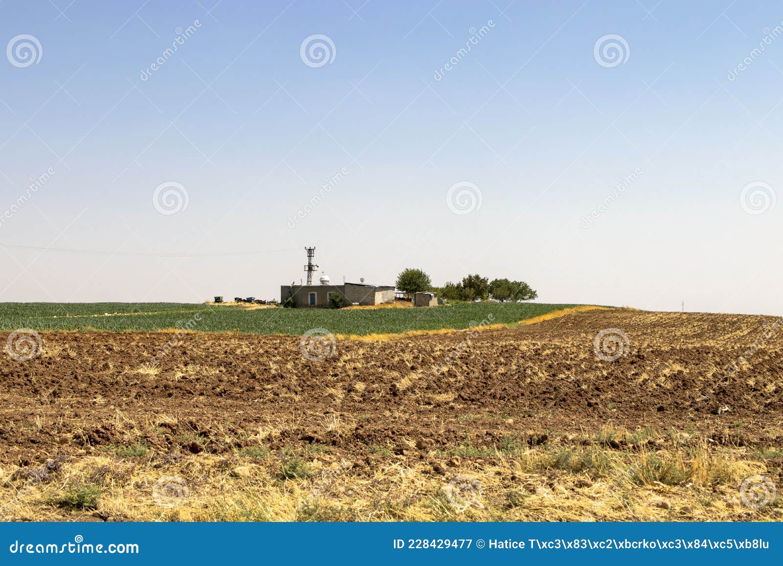 A Farm Complex among Fields. Stock Image - Image of environment ...
