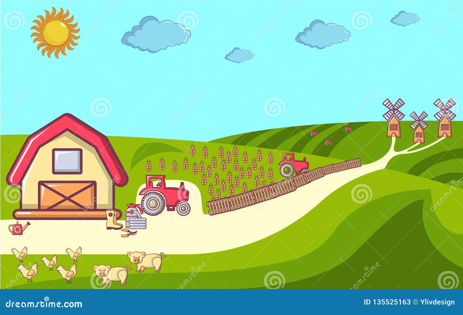 Farm Concept Banner, Cartoon Style Stock Vector - Illustration of ... Farm Concept Banner, Cartoon Style Stock Vector - Illustration of ...