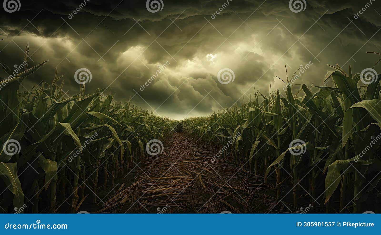 Farm corn field in storm stock illustration. Illustration of beauty ...