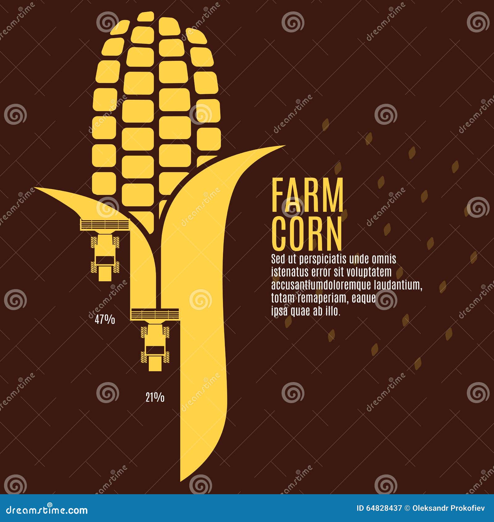 Farm Corn Vector Illustration Stock Vector - Illustration of field ...
