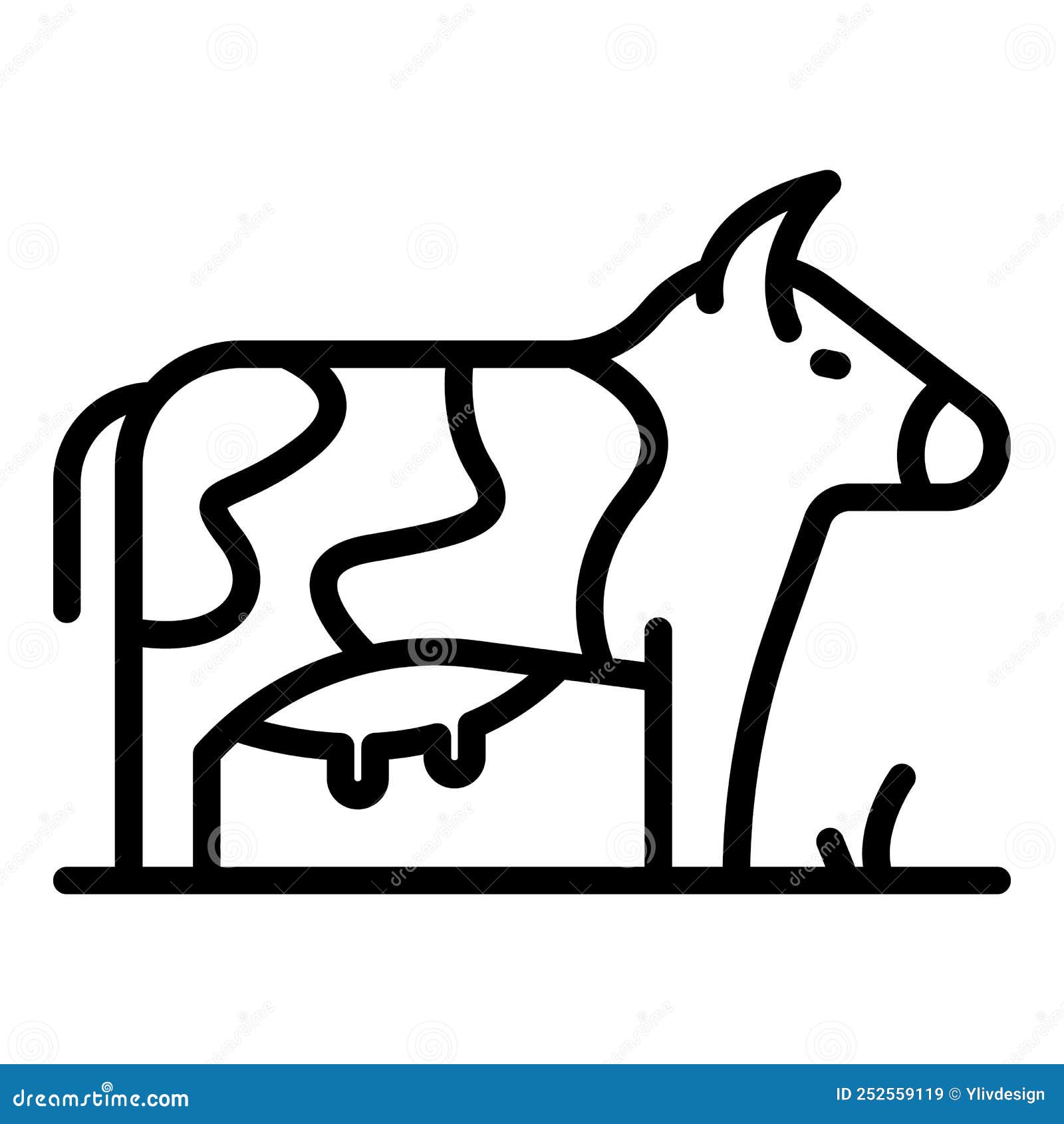 Farm Cow Icon Outline Vector. Cattle Breed Stock Vector - Illustration ...