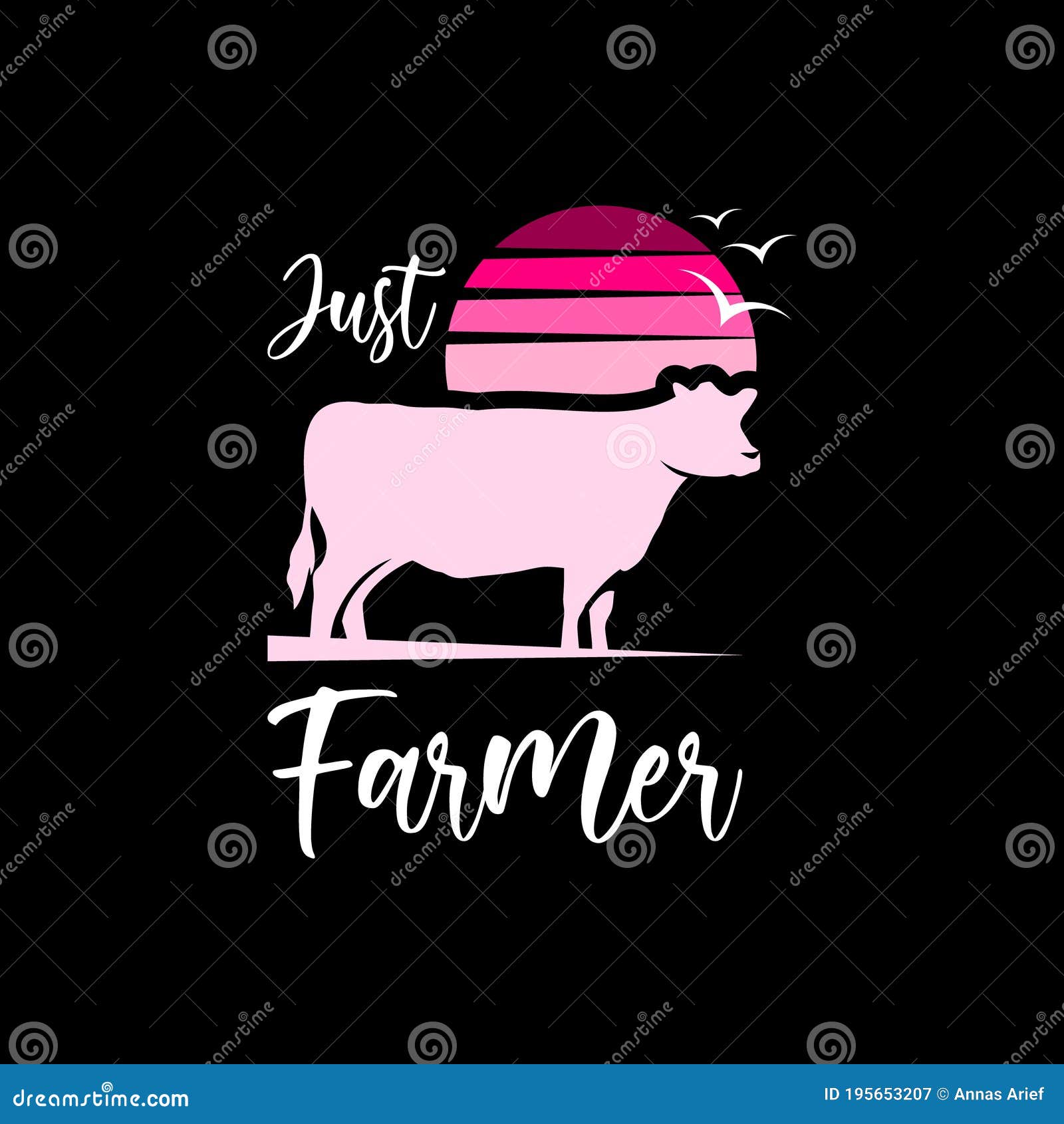Farm Cow Illustration Cattle Field Vector. Rural Design Template Stock ...