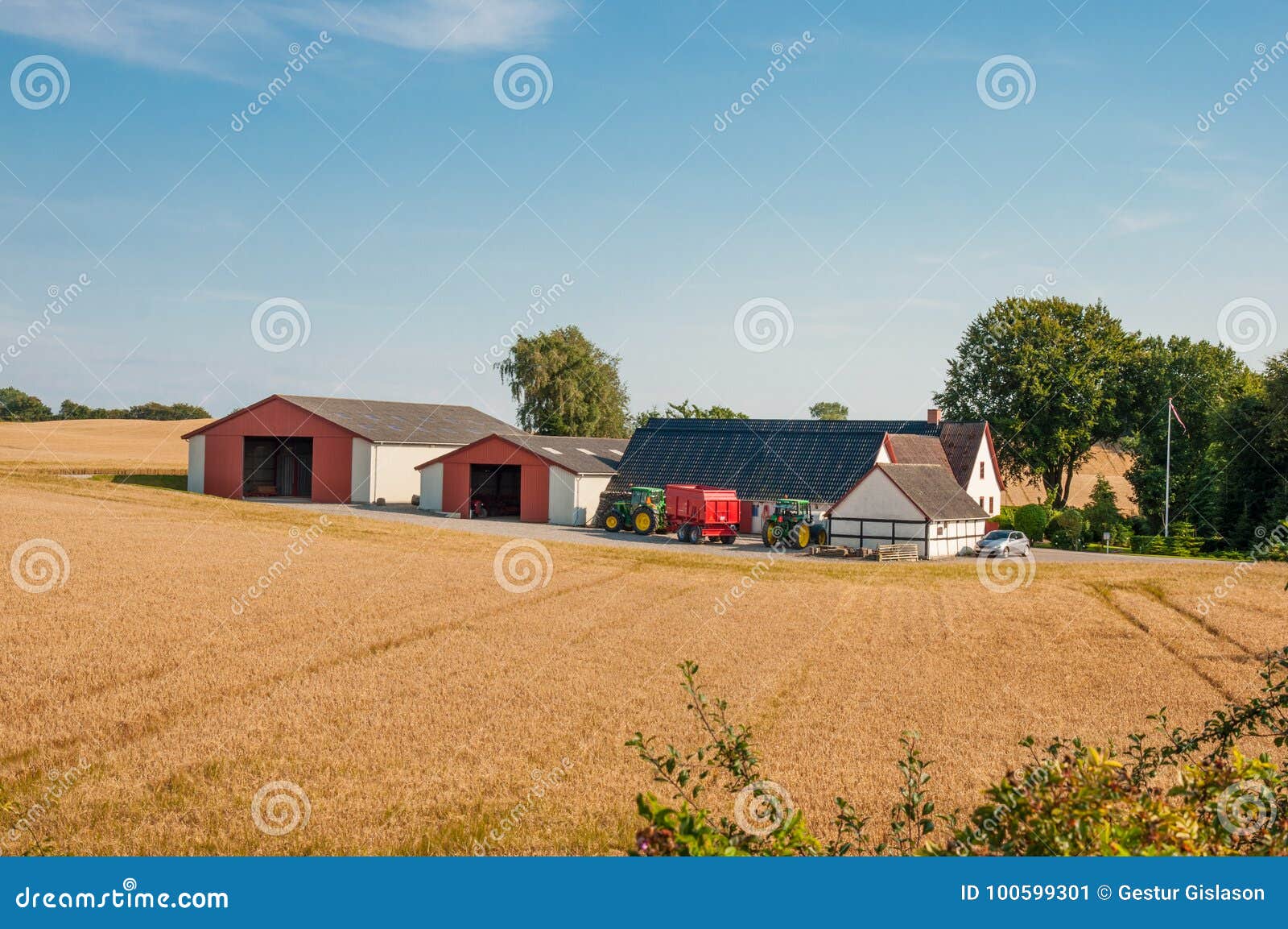 Farm in Denmark stock image. Image of house, building - 100599301