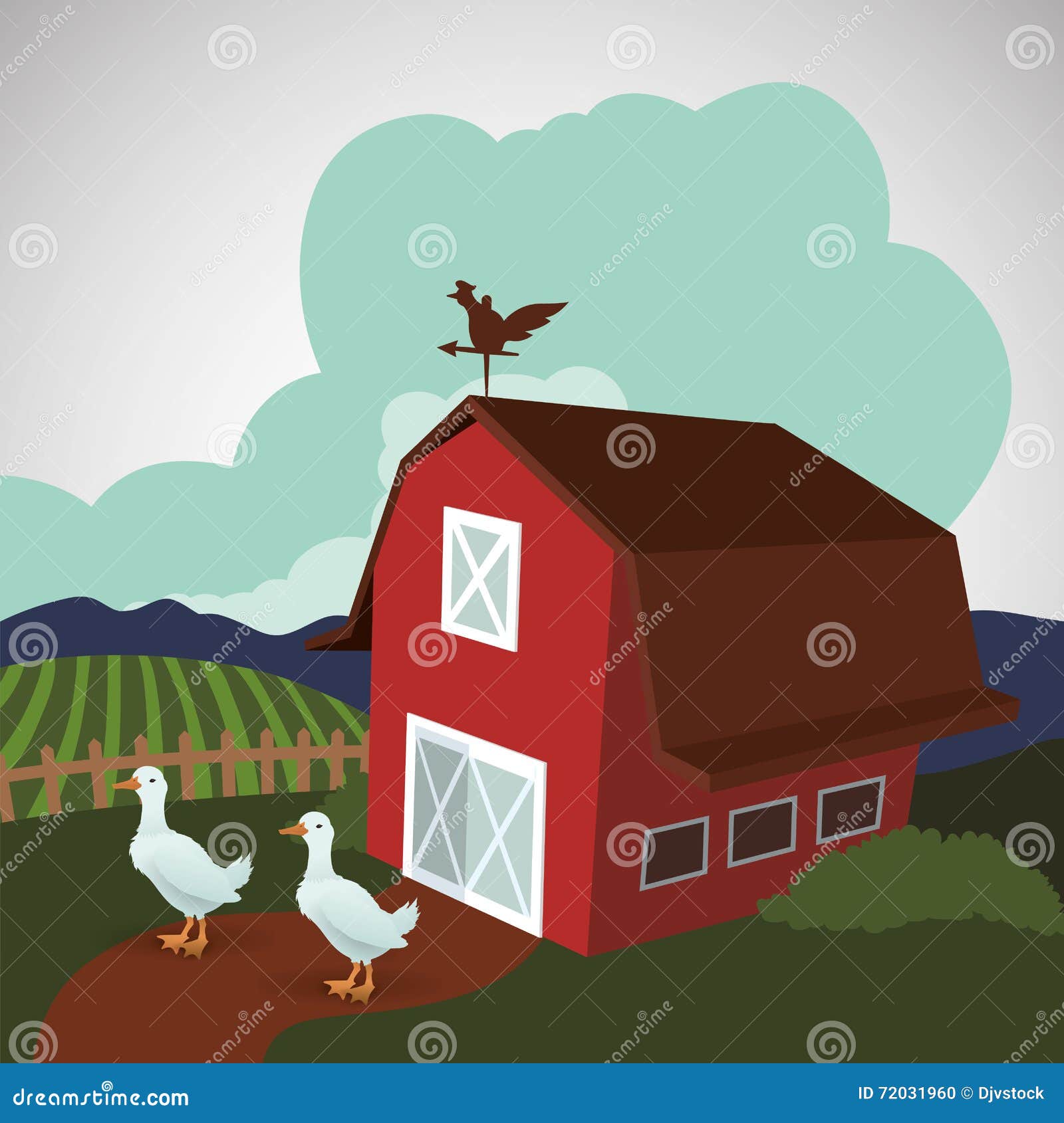 Farm Design. Stable Icon. Flat Illustration Stock Vector - Illustration ...