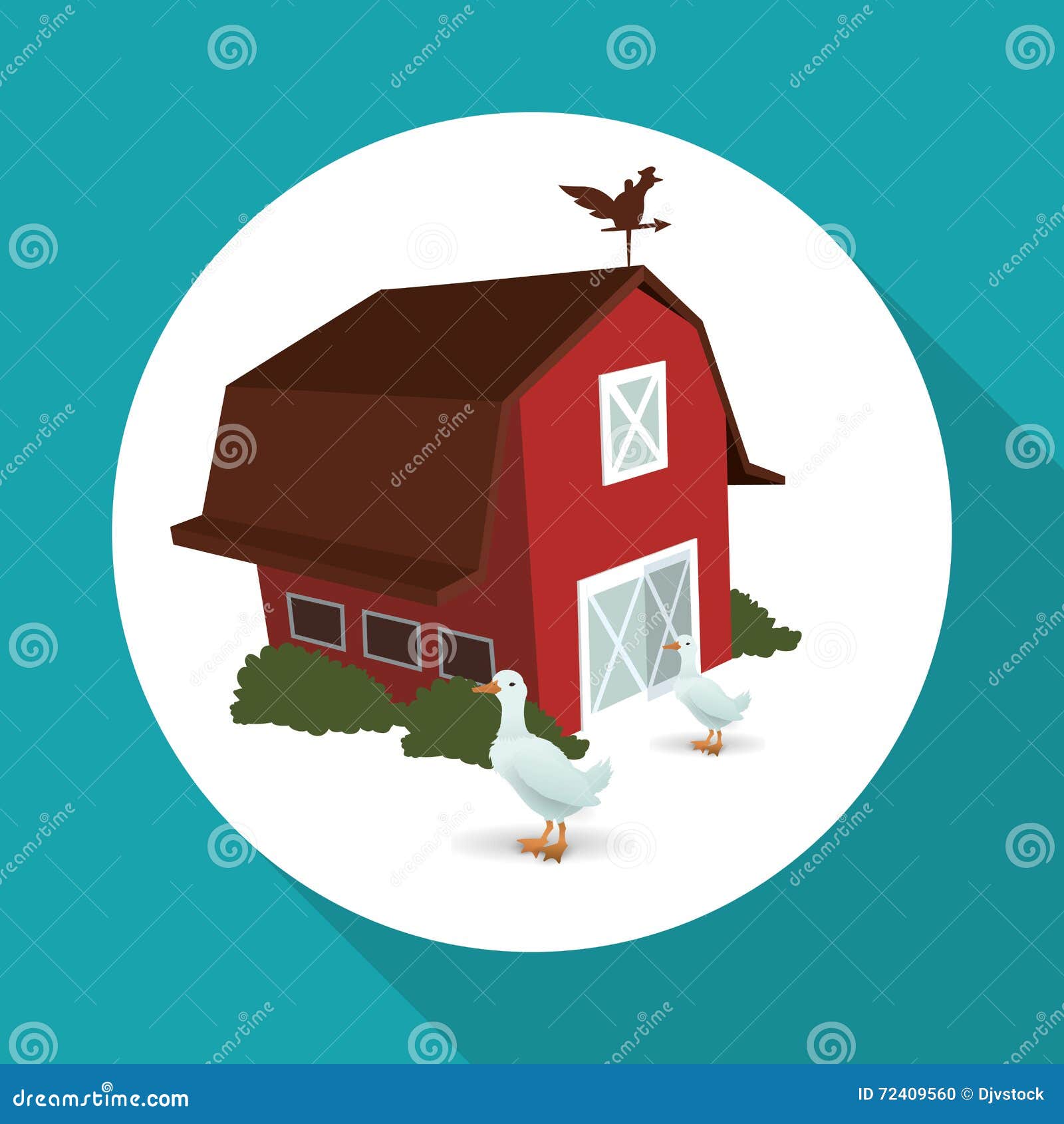 Farm Design. Stable Icon. Flat Illustration , Vector Stock Vector ...