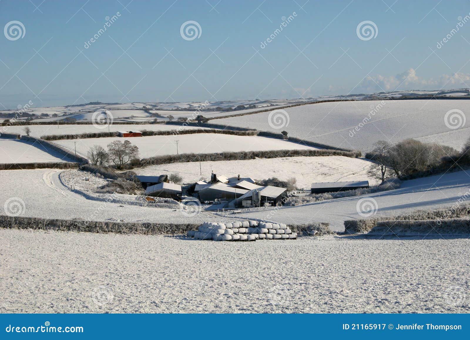 Farm in Devon stock image. Image of devon, snow, field - 21165917