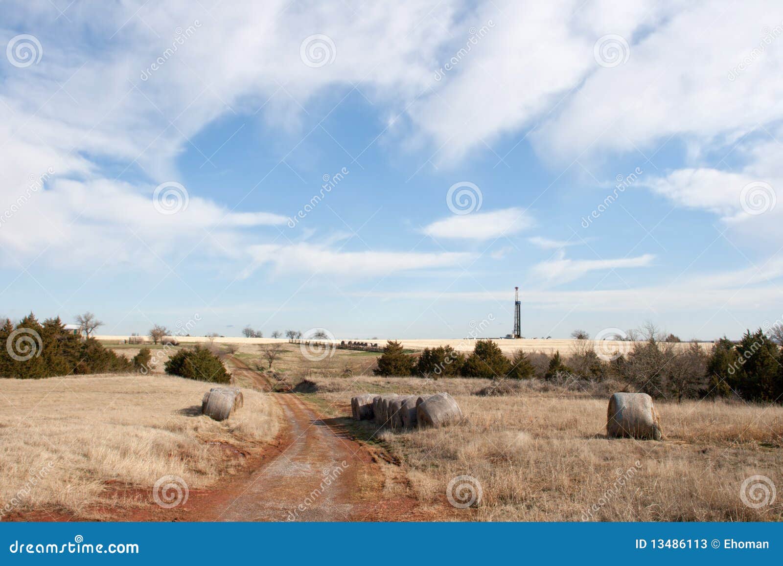 Farm and Drilling Rig stock image. Image of industry - 13486113