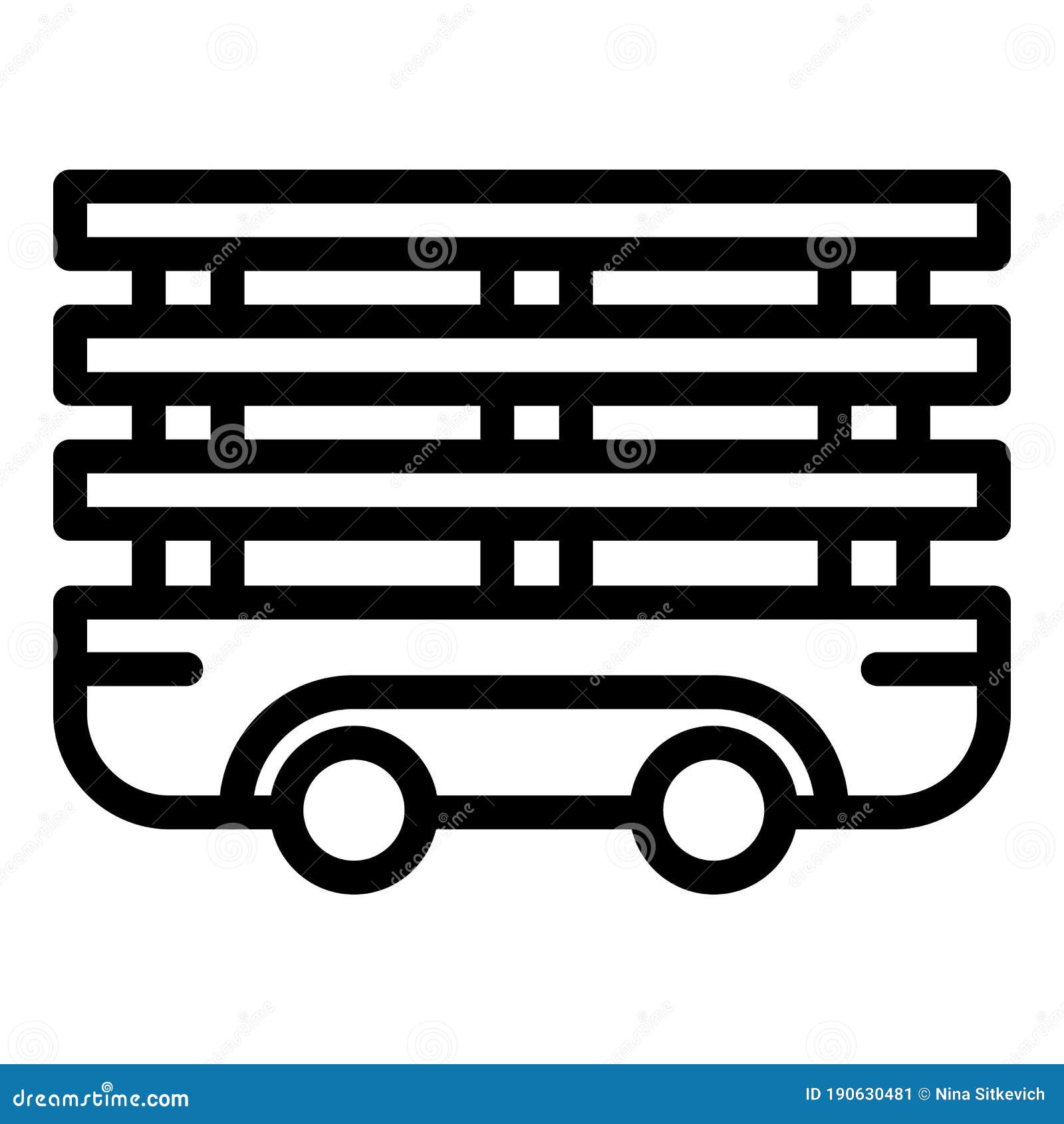 Farm Empty Trailer Icon, Outline Style Stock Vector - Illustration of ...