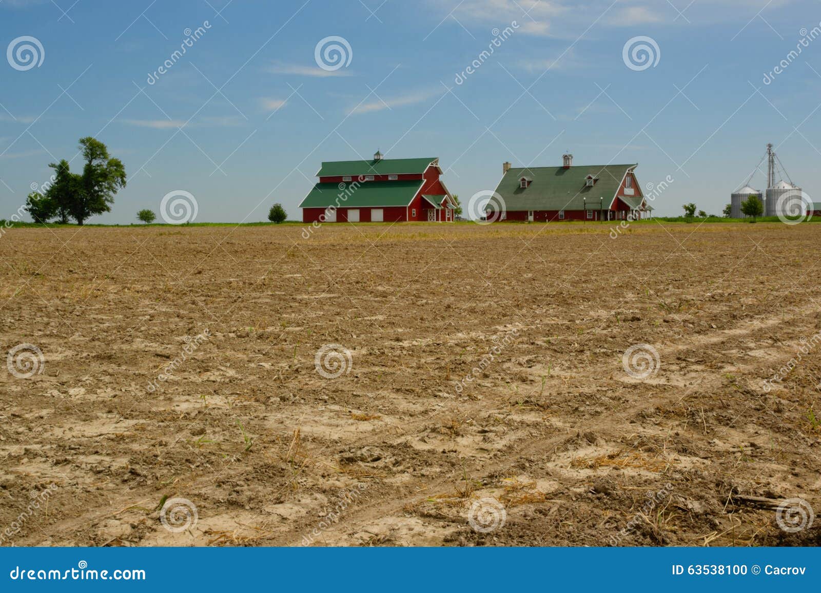 Farm and Farmland in the Midwest Stock Photo - Image of grain, earth ...