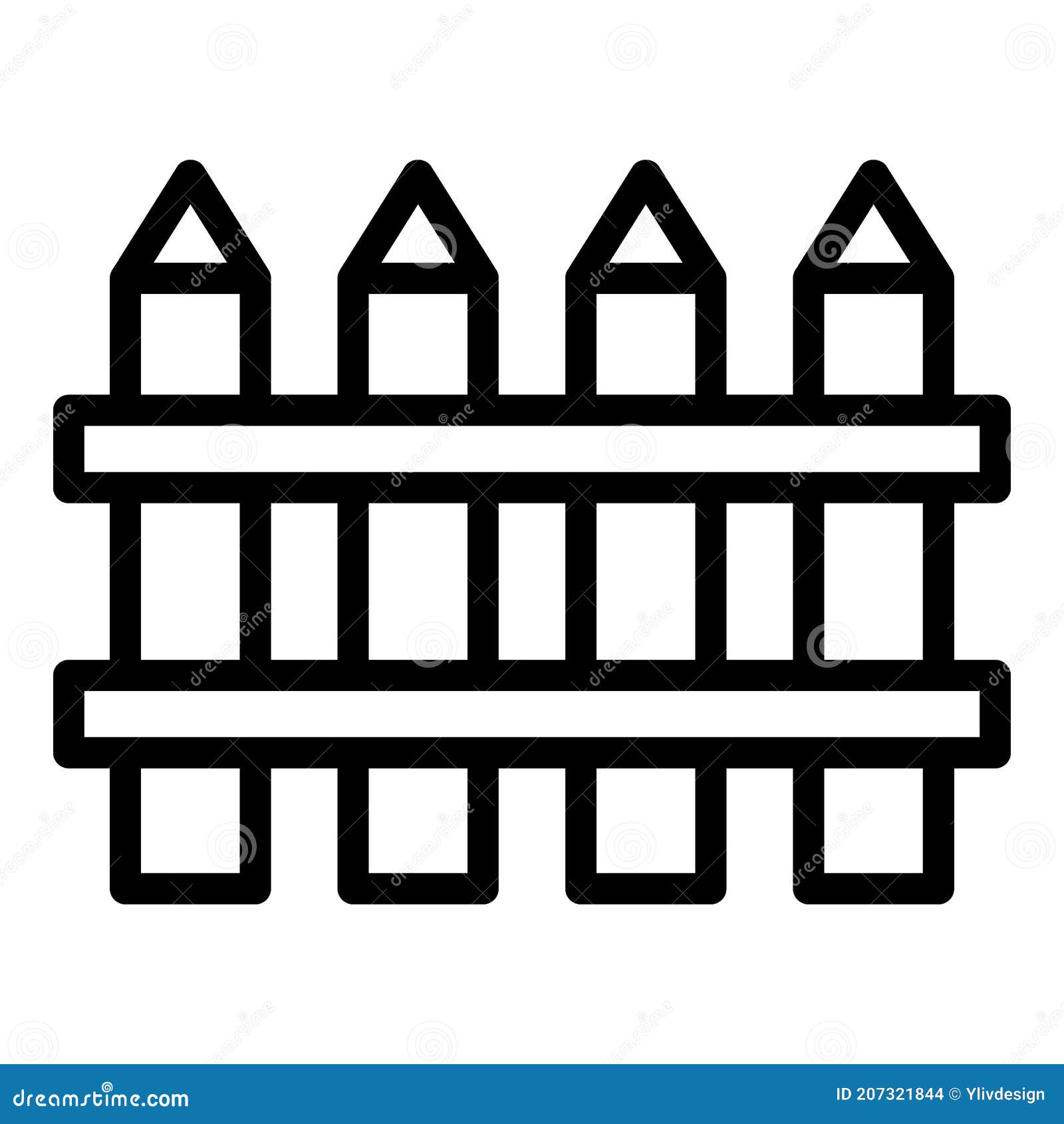 Farm Fence Icon, Outline Style Stock Illustration - Illustration of ...