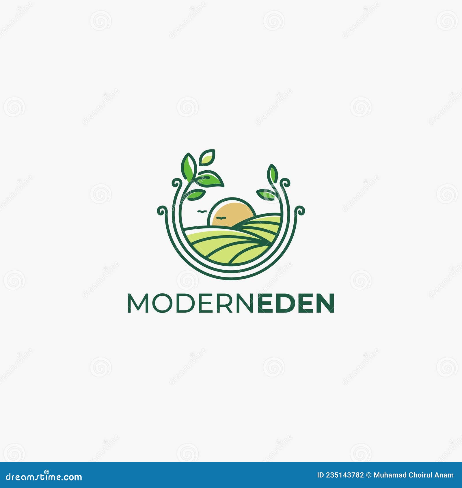 Farm Field Logo Design Vector Template Stock Vector - Illustration of ...