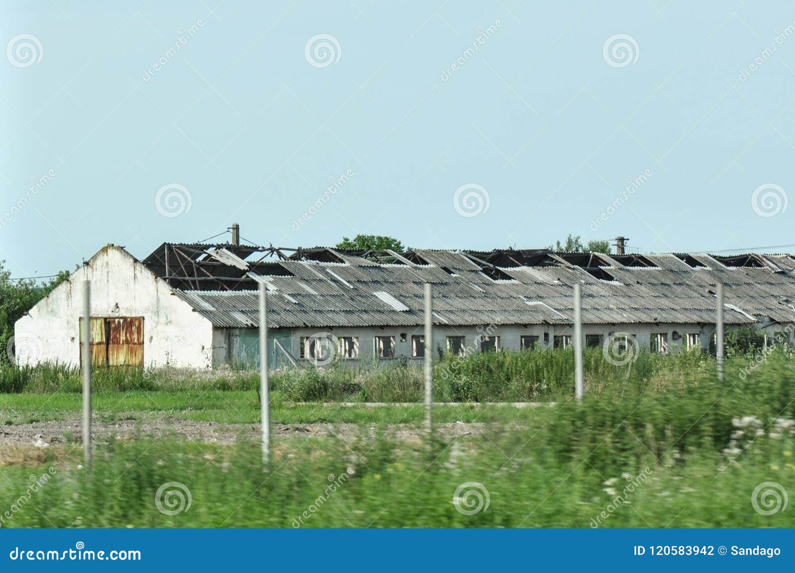 Abandoned farm with field stock photo. Image of abandoned - 120583942