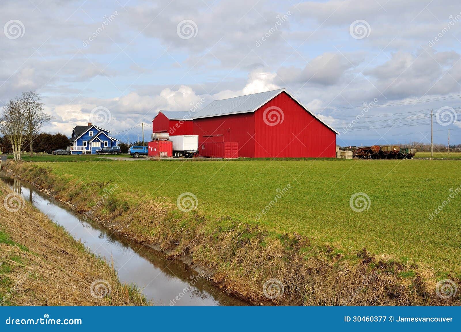 Farm field in spring time stock image. Image of ditch - 30460377
