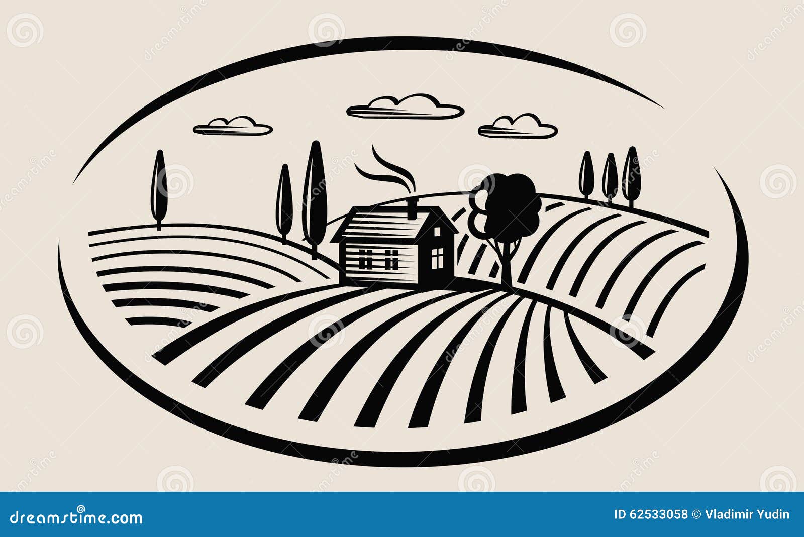 Farm And Field Stock Vector - Image: 62533058
