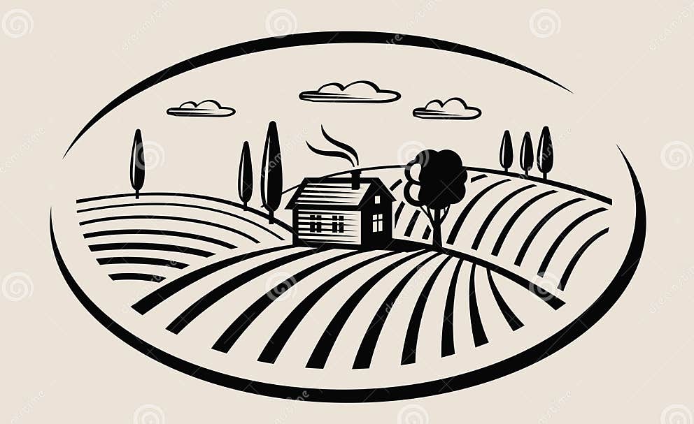 Farm and field stock vector. Illustration of farming - 62533058