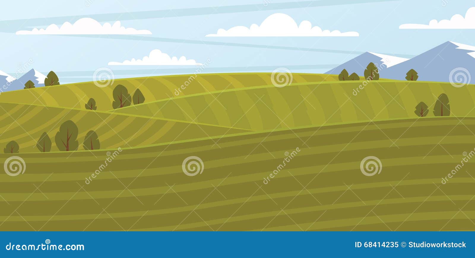 Farm Field, Vector Illustration Stock Vector - Illustration of ...