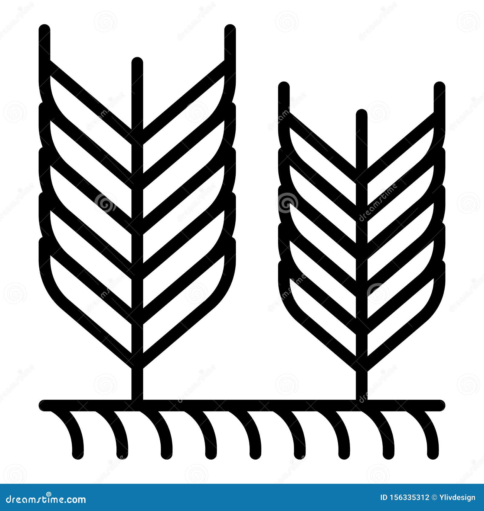 Farm Field Wheat Icon, Outline Style Stock Vector - Illustration of ...