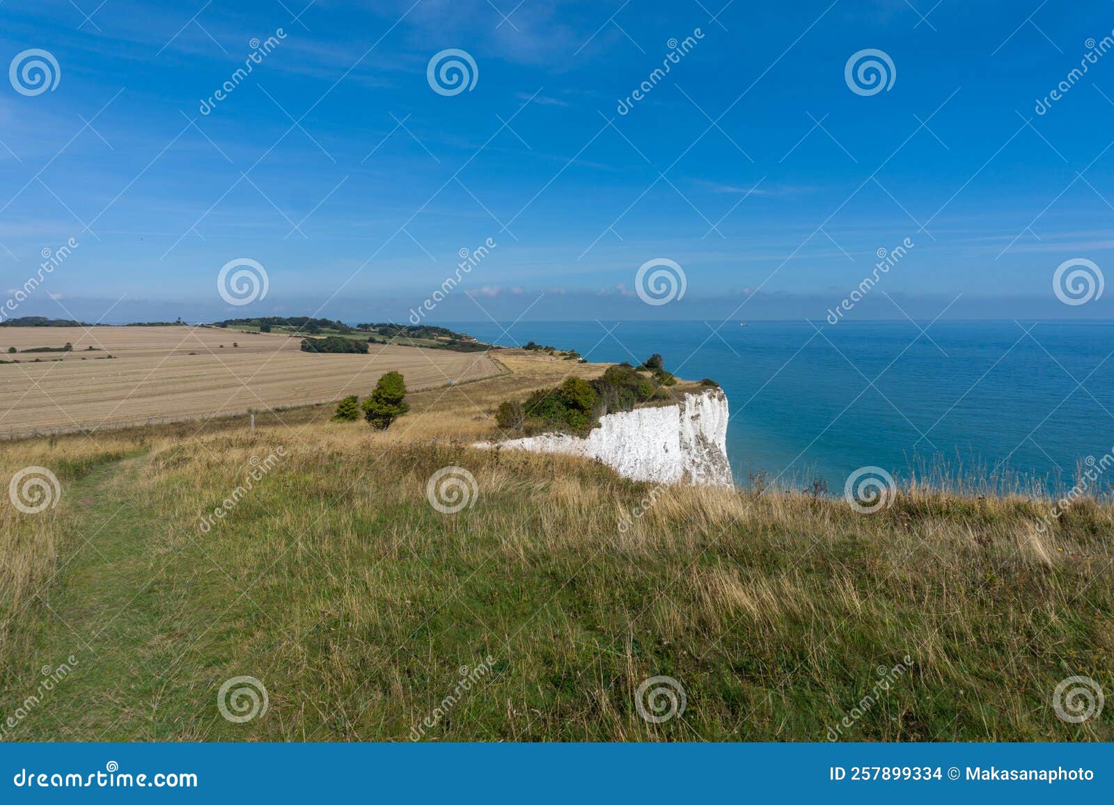 Farm Fields and Meadows on the Edge of the White Cliffs of Dover Stock ...