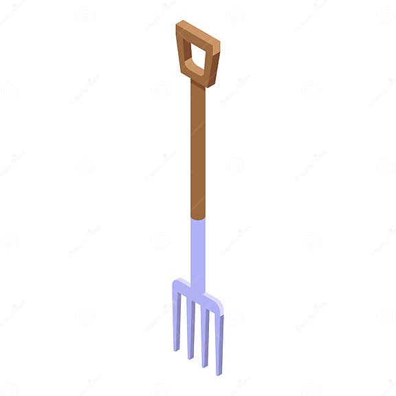 Farm Fork Icon, Isometric Style Stock Vector - Illustration of seasonal ...
