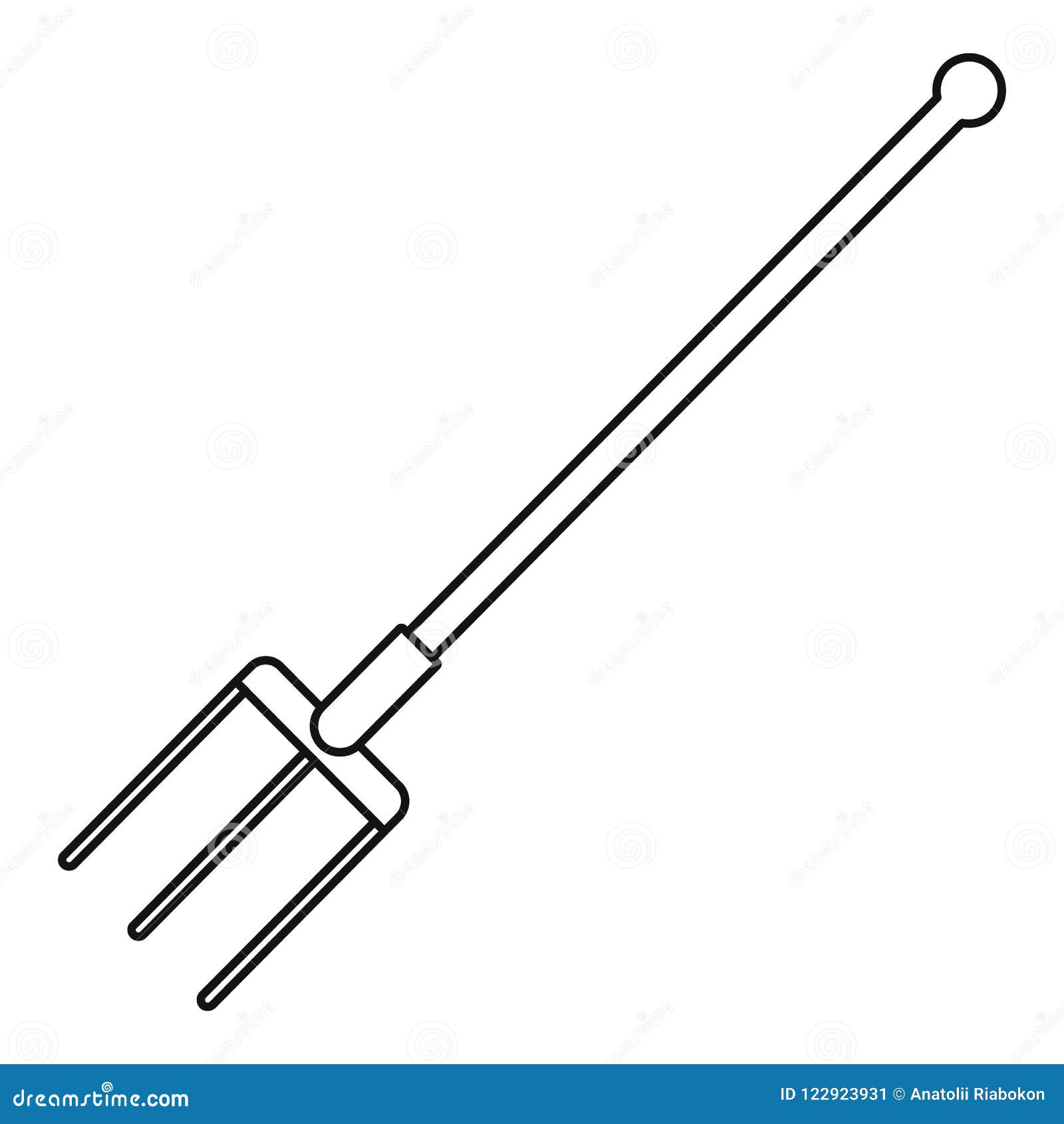 Farm Fork Icon, Outline Style Stock Vector - Illustration of brown ...