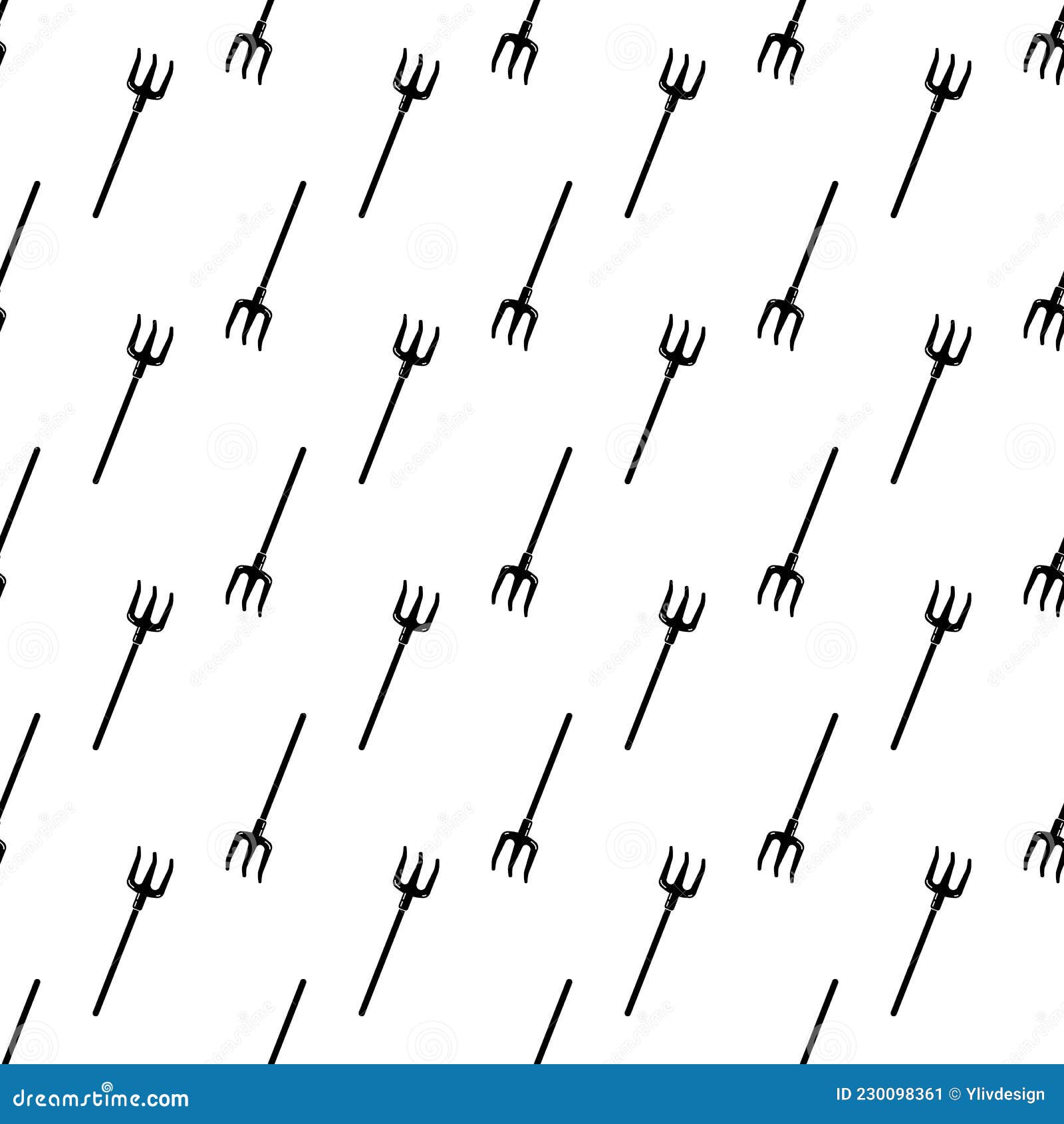 Farm Fork Pattern Seamless Vector Stock Vector - Illustration of fork ...