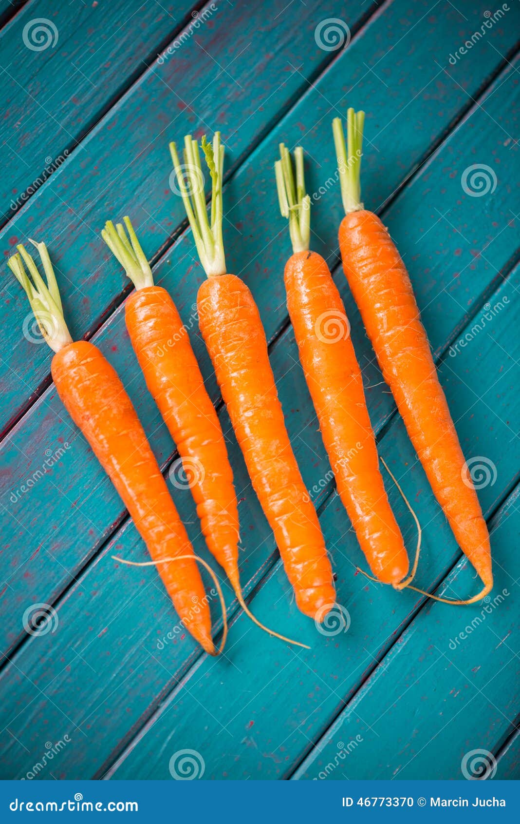 Farm Fresh Carrots on Blue Table Stock Photo - Image of bunch, carrot ...