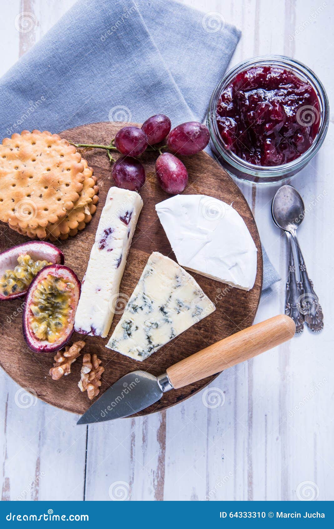 Farm Fresh Cheese Selection on Board Stock Photo - Image of serving ...