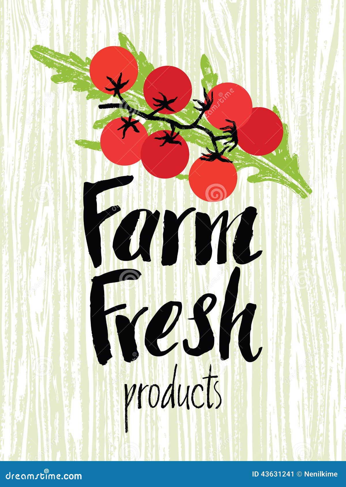 Farm fresh design card stock vector. Illustration of tomato - 43631241