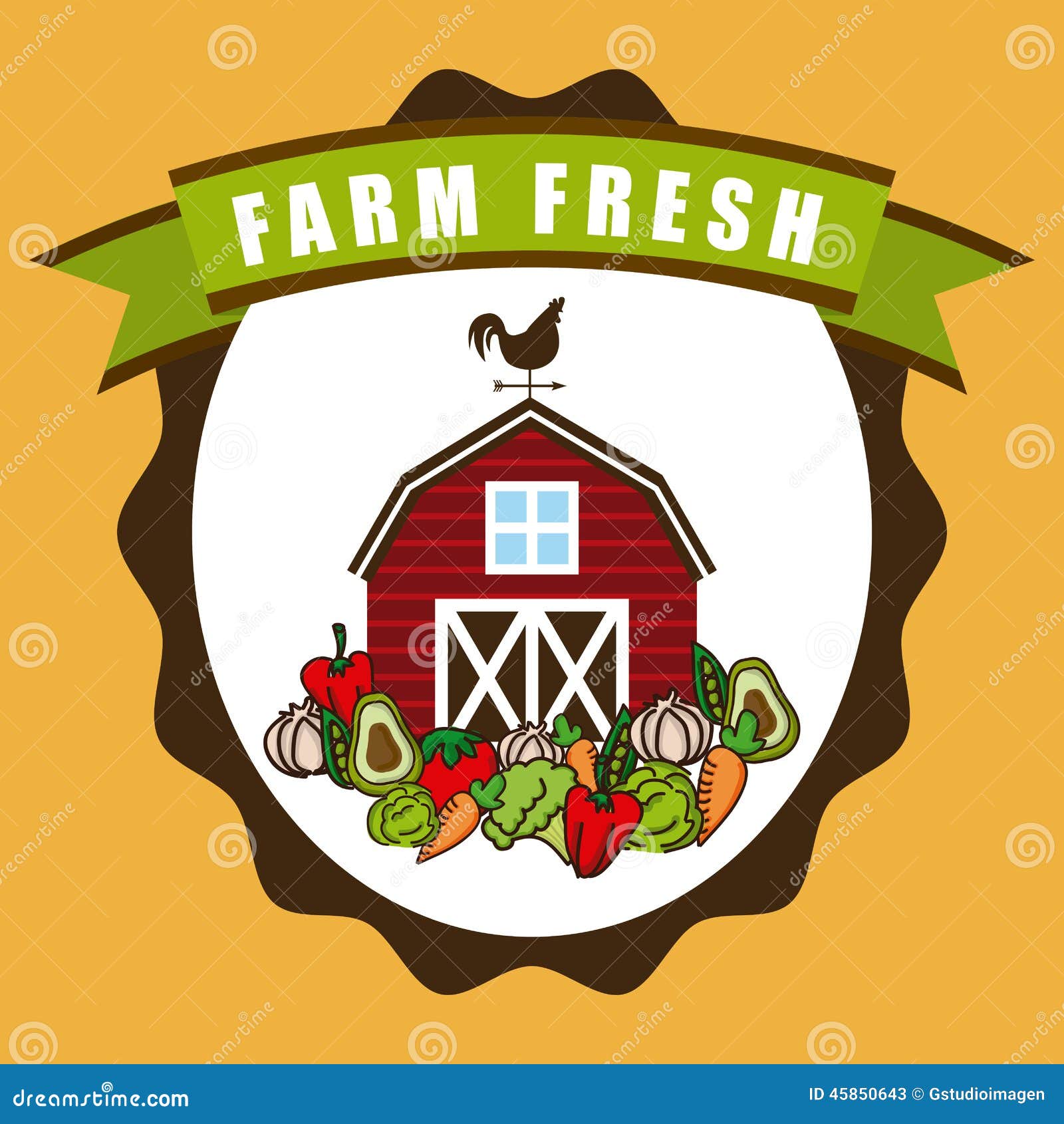 Farm fresh stock illustration. Illustration of inscription - 45850643