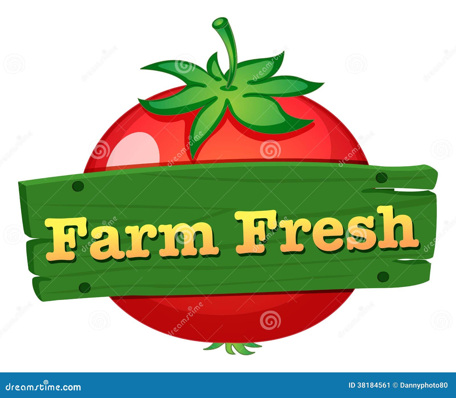 A Farm Fresh Label Design with a Fresh Tomato Stock Vector ...