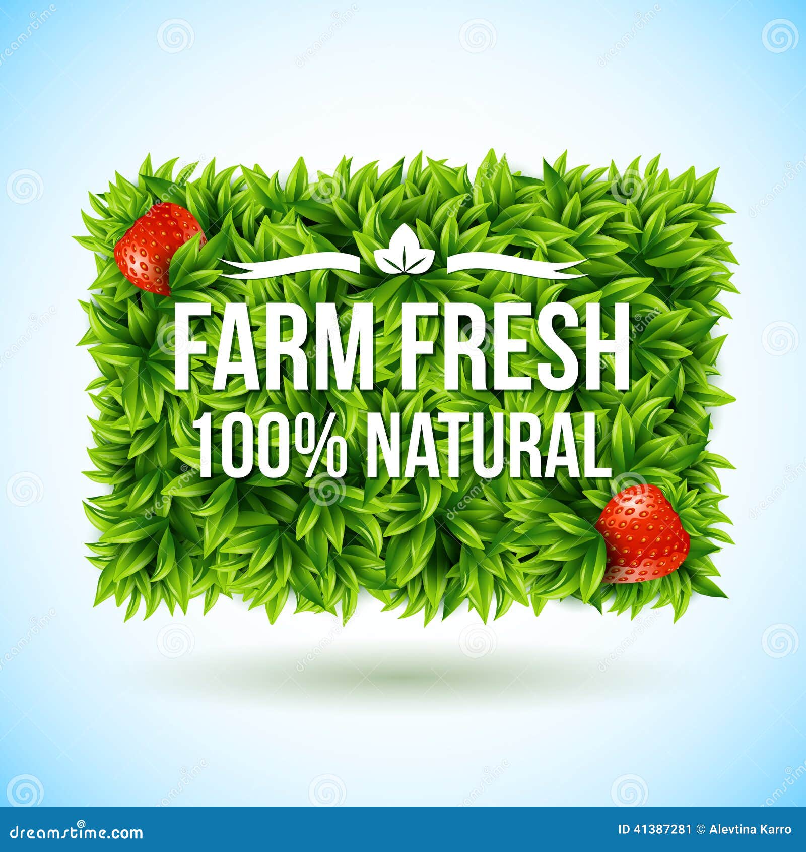 Farm Fresh Label Made of Leaves. Vector Illustration. Stock Vector ...