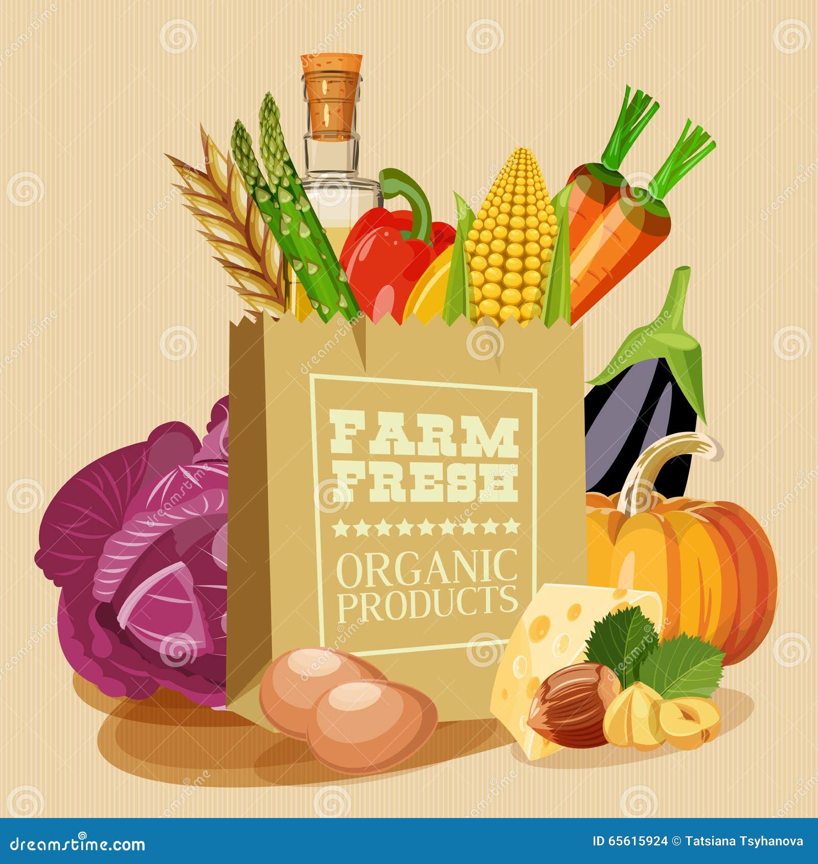Farm Fresh Organic Poster. Vector Illustration Stock Vector ...