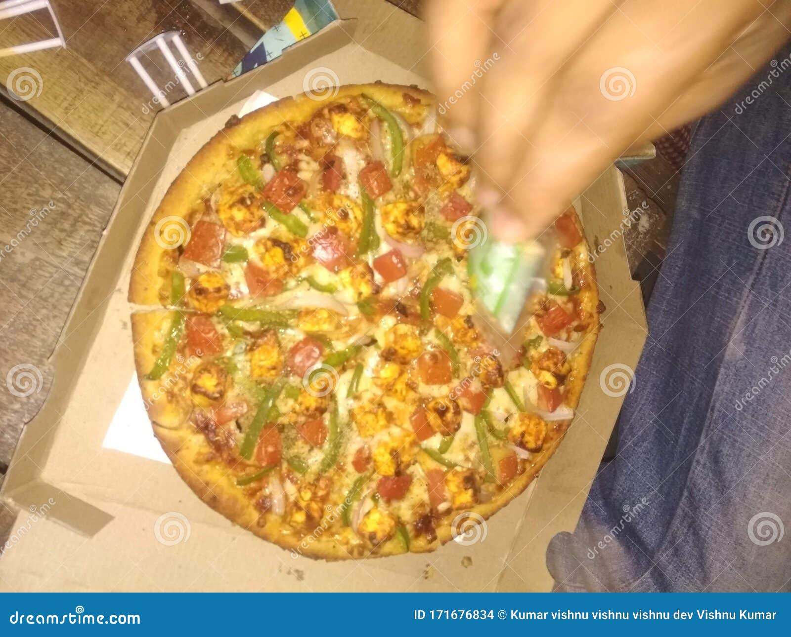 Farm fresh pezza stock photo. Image of entertainment - 171676834