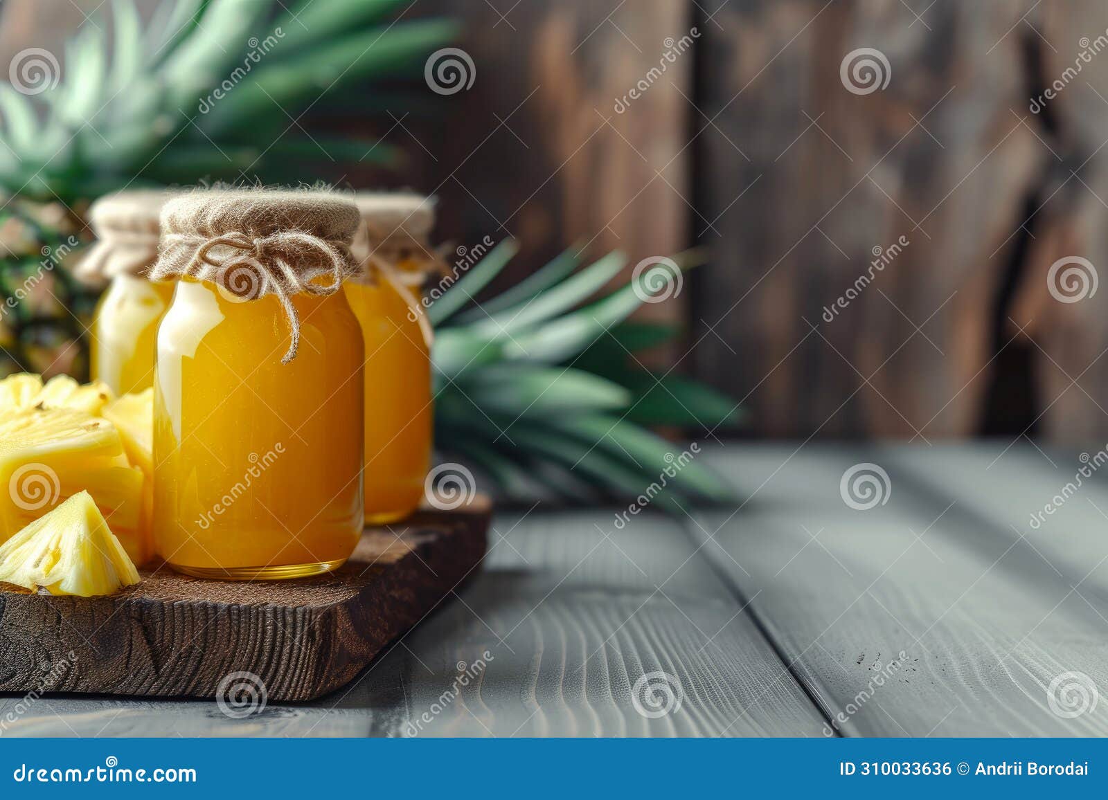 Farm Fresh Pineapple Jam Jar with Copy Space. Stock Illustration ...