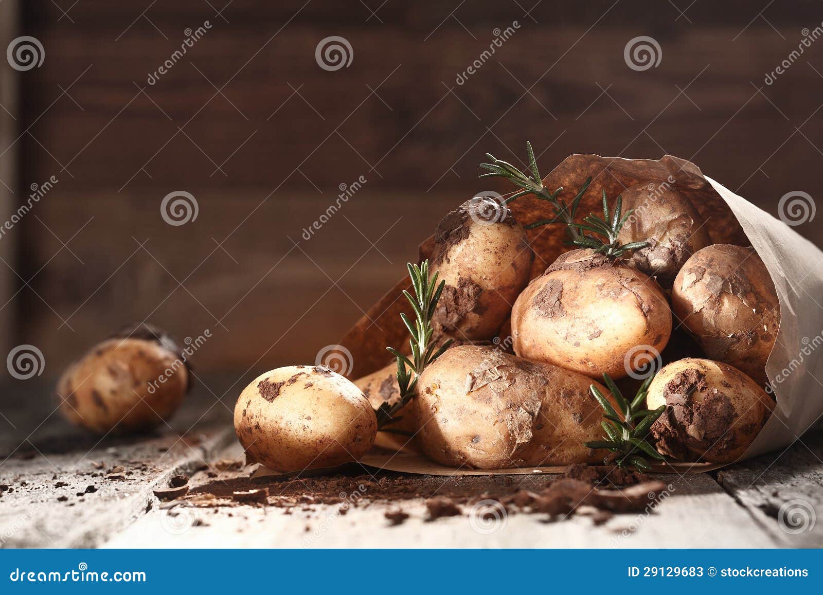 Farm Fresh Potatoes with Rosemary Stock Image - Image of vegetable ...