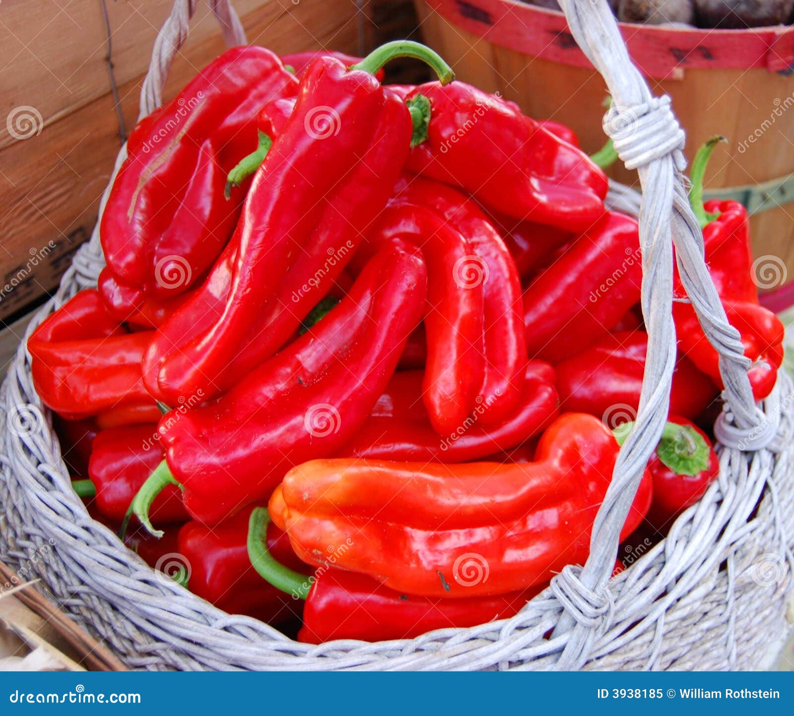 Farm Fresh Red Peppers stock image. Image of greens, root - 3938185
