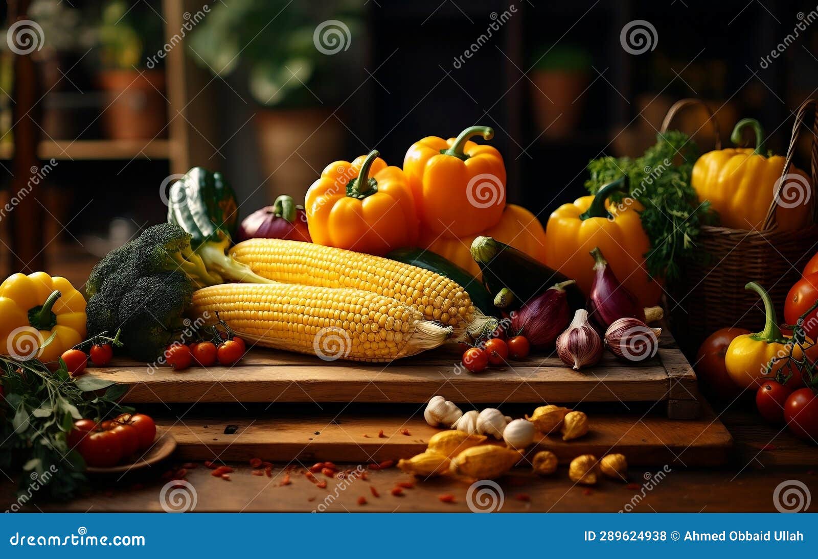 Farm-Fresh Vegetable Display - Rustic Table Setting. Generative by Ai ...