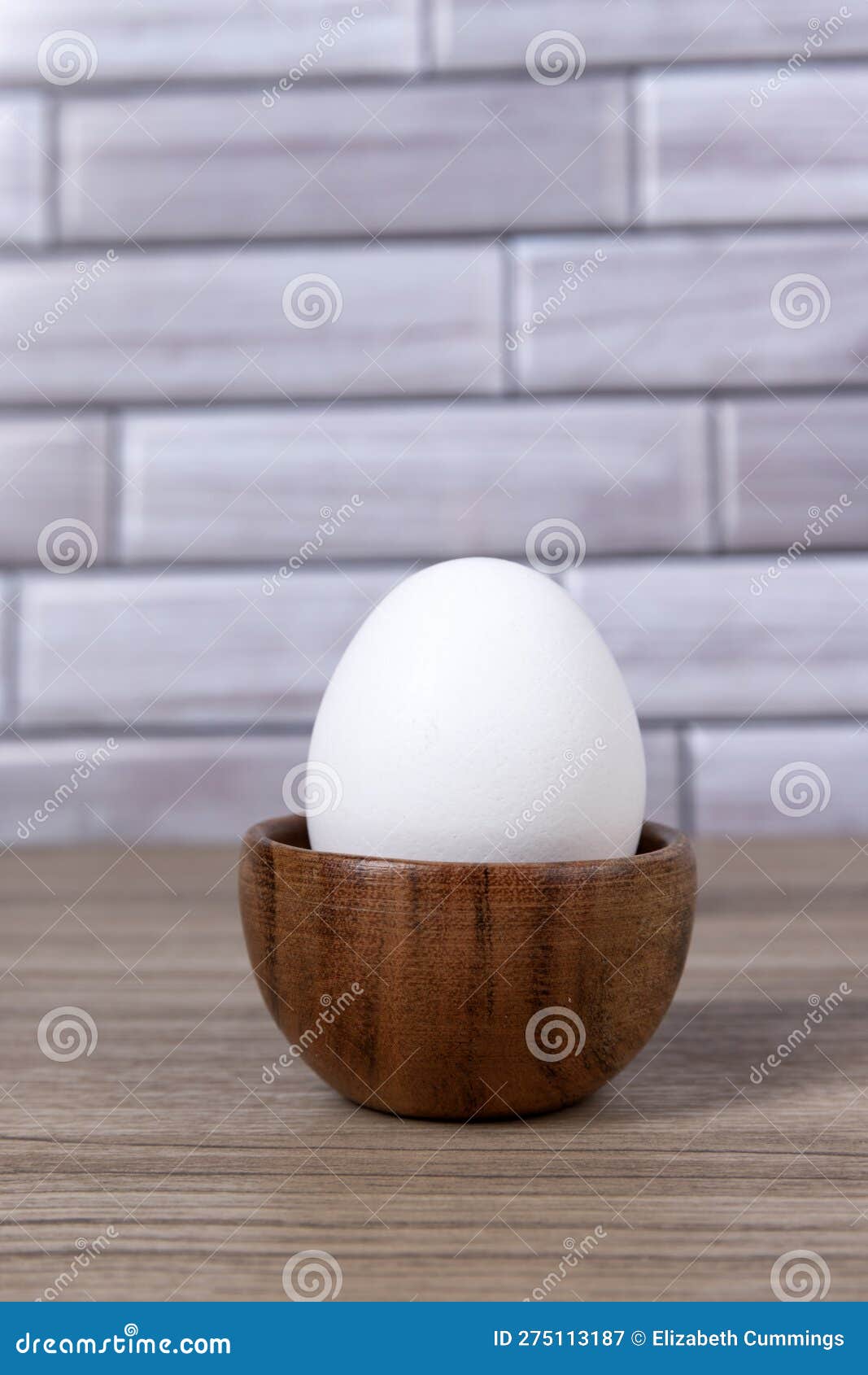 Farm Fresh White Egg in a Cup on a Counter in the Kitchen Stock Image ...